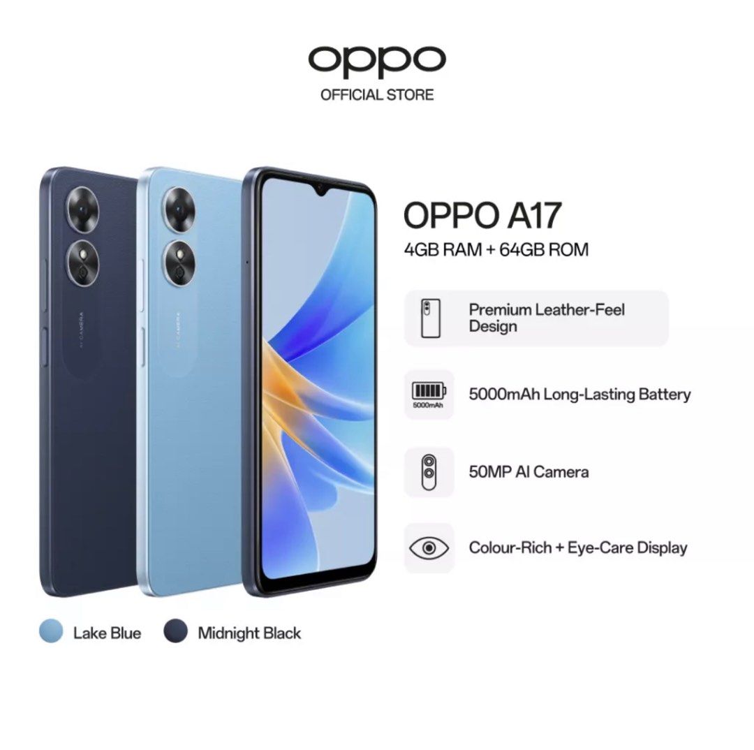 Oppo A17 New Midnight Black, Mobile Phones & Gadgets, Mobile Phones ...