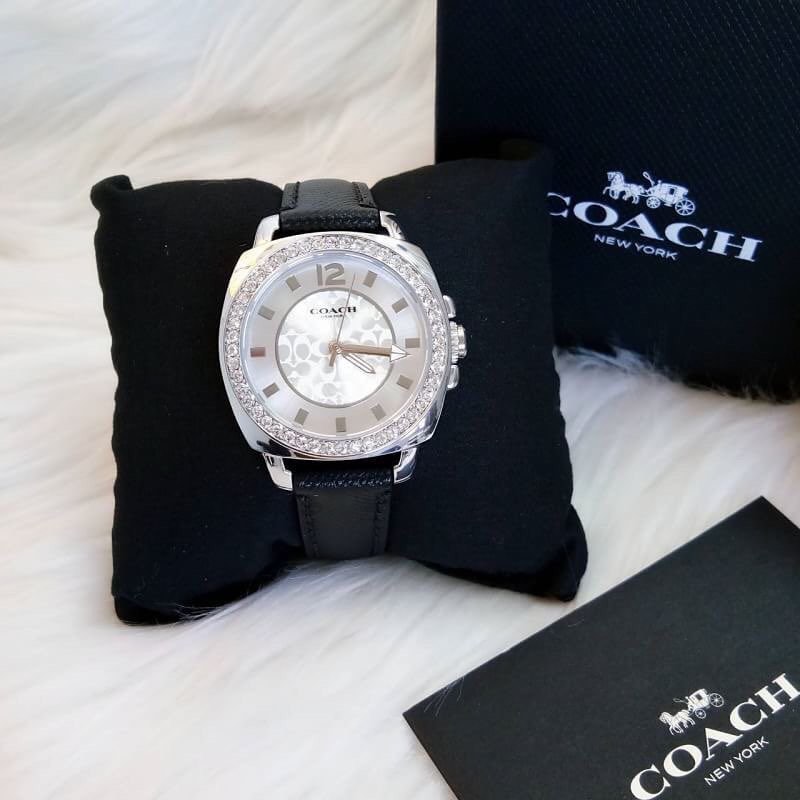 Original 100% Coach Watch Women Black Diamond, Fesyen Wanita, Jam Tangan di Carousell