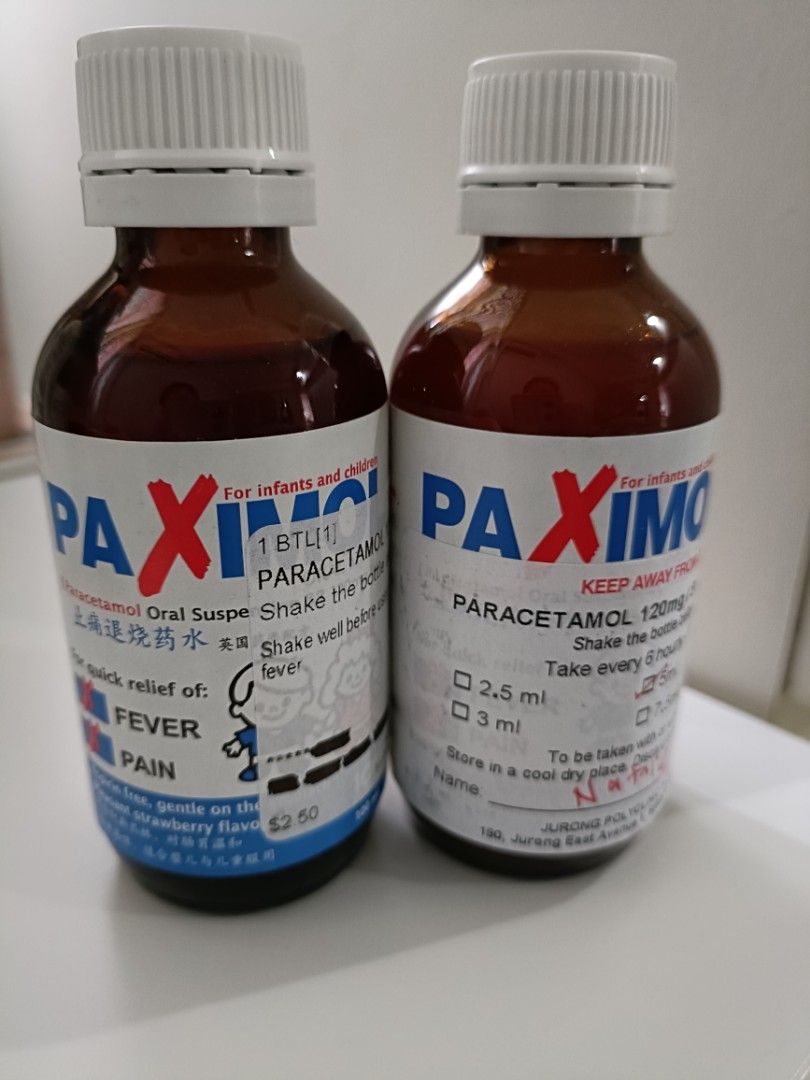 Paximol Paracetamol 120mg/5mg, Health & Nutrition, Health Supplements ...