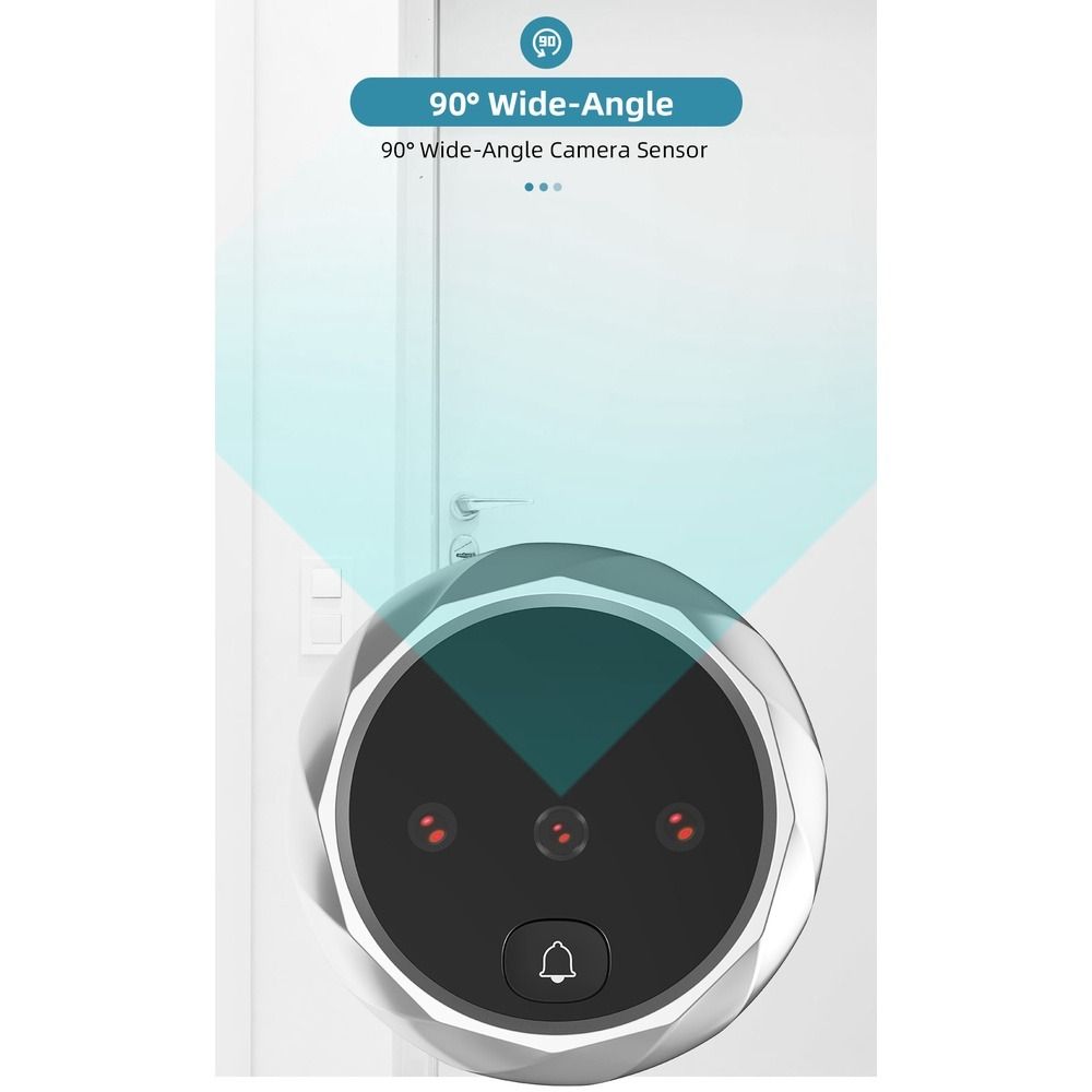 Peephole Door Camera With Color Screen With Electronic Doorbell LED ...