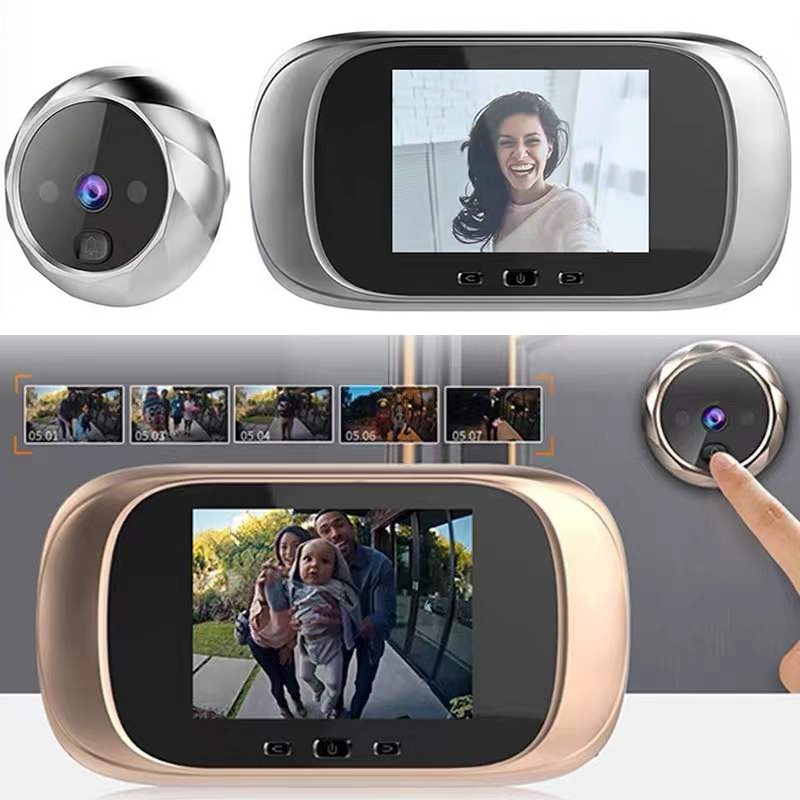 Peephole Door Camera With Color Screen With Electronic Doorbell LED ...