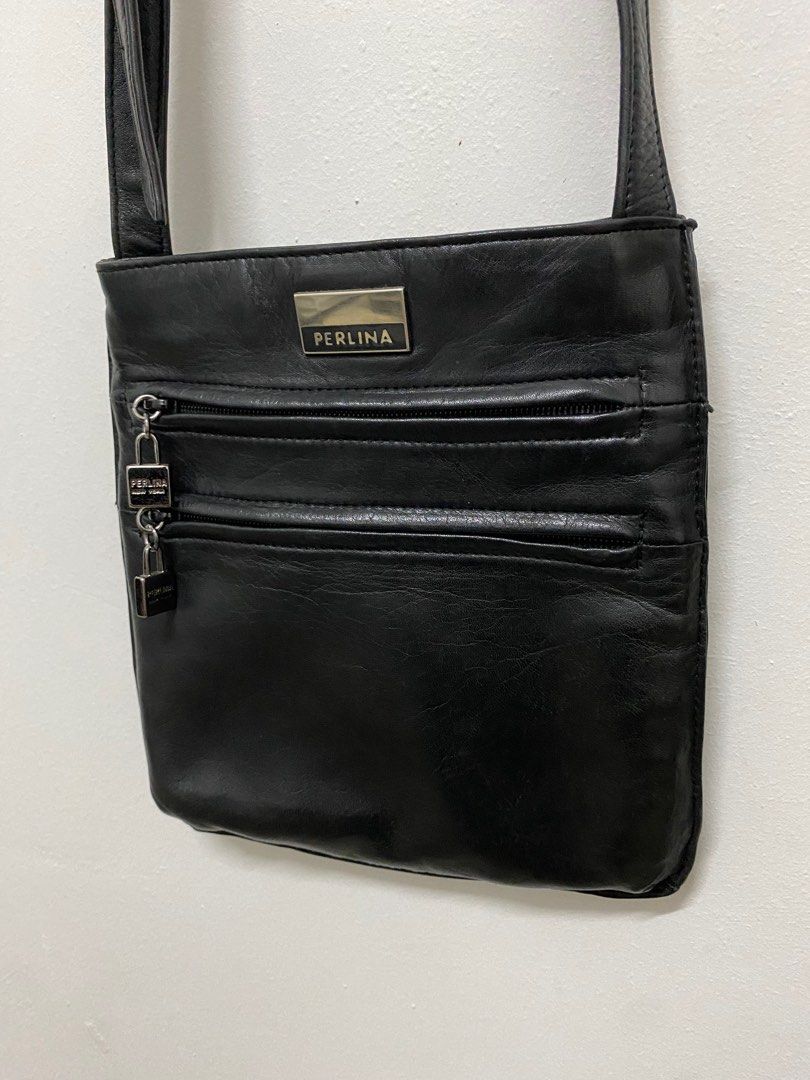Perlina new york leather sling bag, Luxury, Bags & Wallets on Carousell