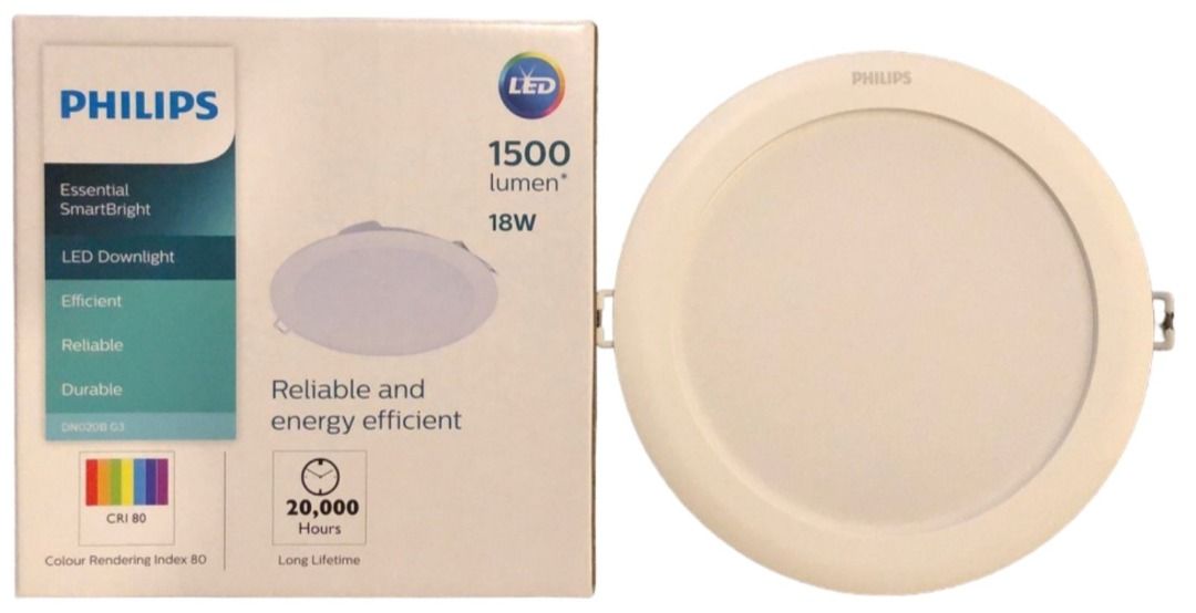 Philips LED Downlight DN200B Cool White 18w (6500K), Furniture & Home ...