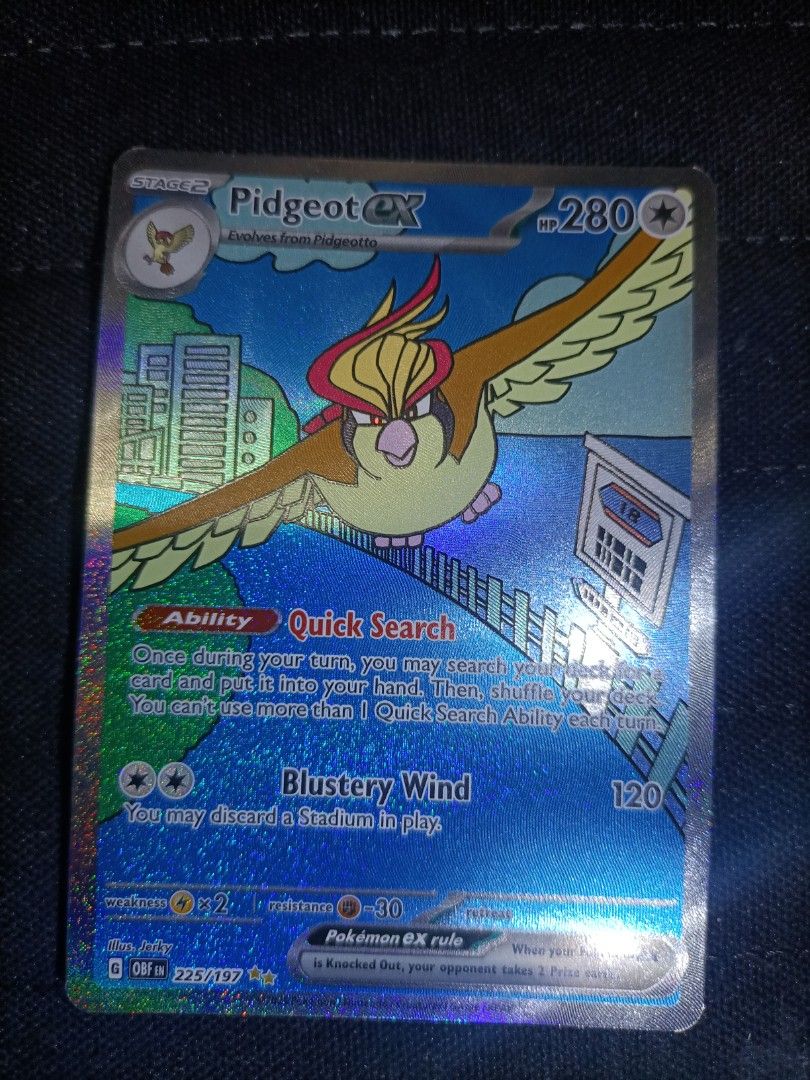 Pidgeot EX SV03 Obsidian Flames 225/197, Hobbies & Toys, Toys & Games ...