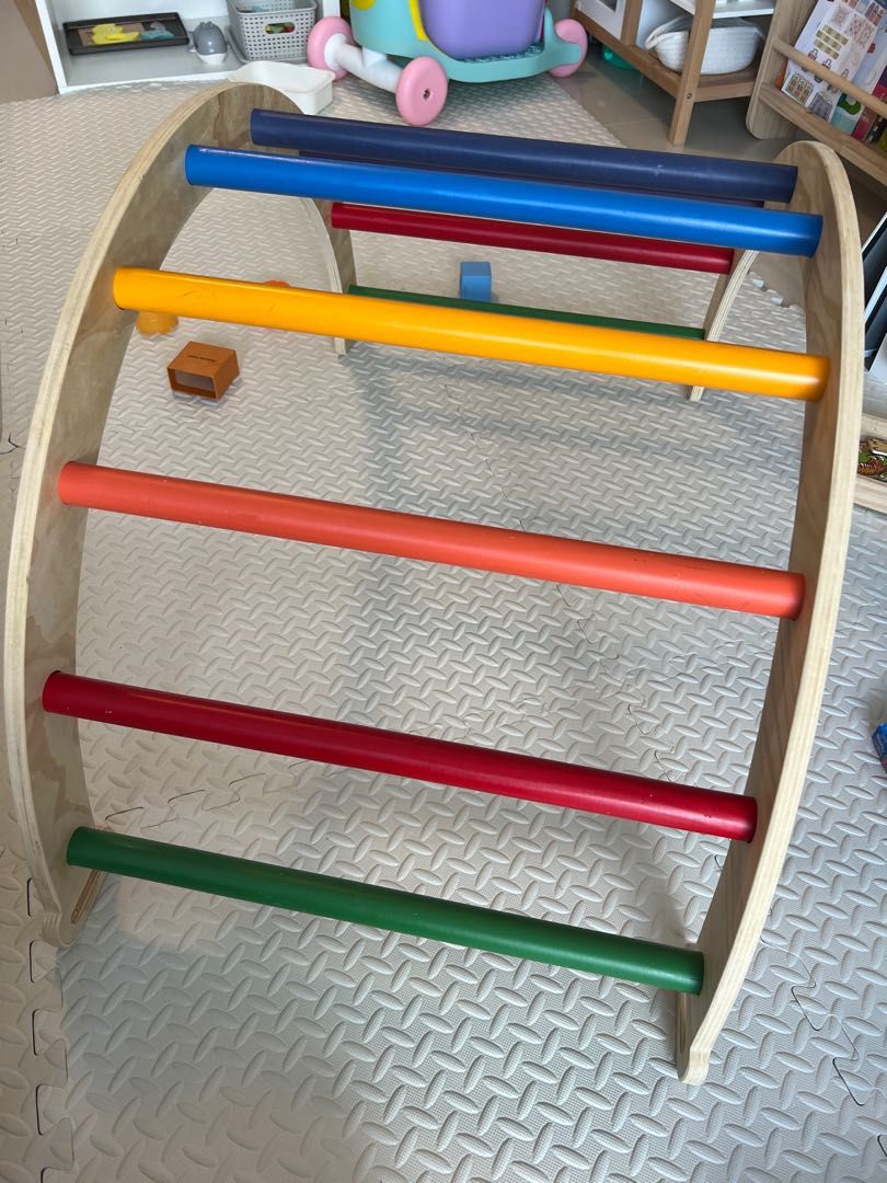 Pikler climbing rocker balance board, Babies & Kids, Infant Playtime on ...