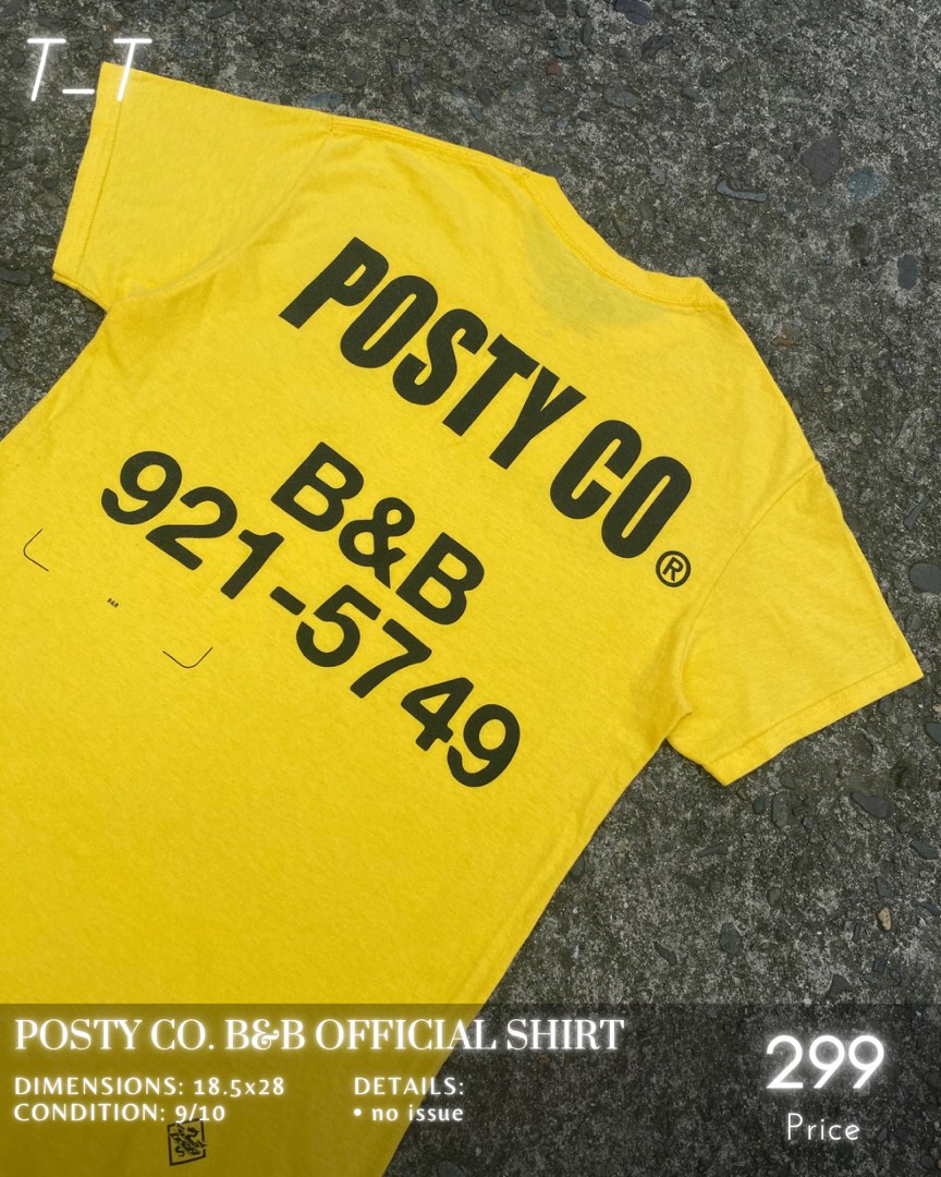Posty Co. B&B Official Shirt, Men's Fashion, Tops & Sets, Tshirts ...