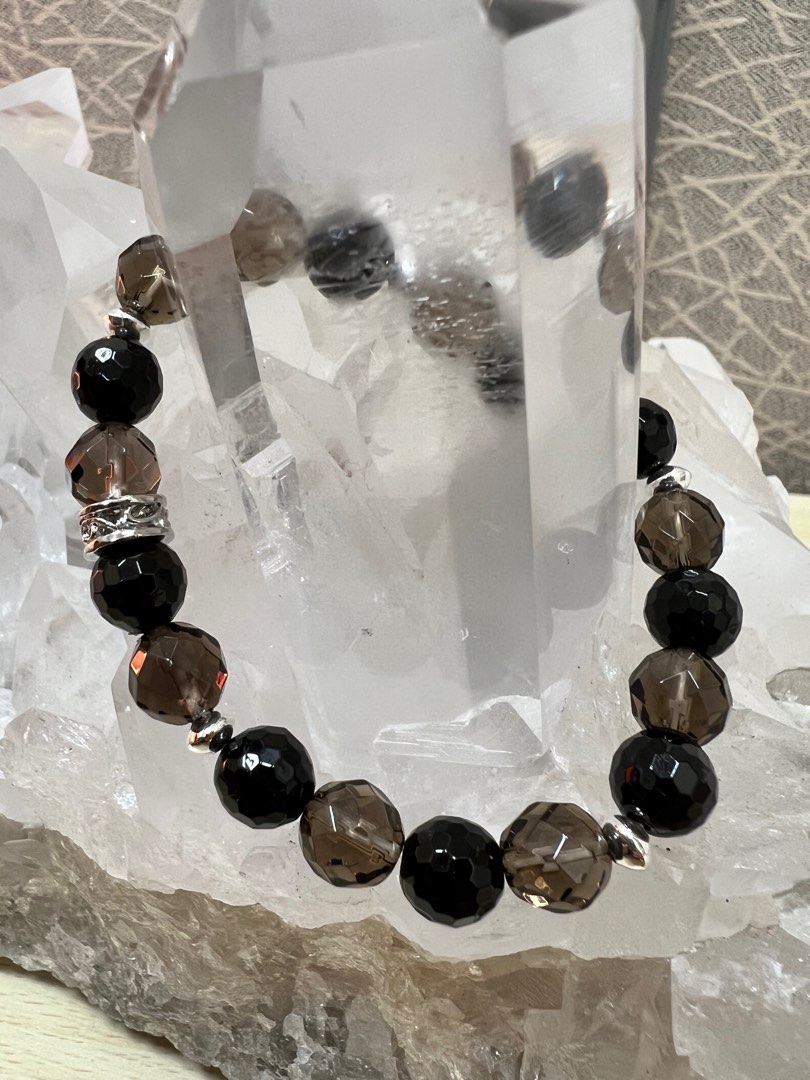 Protection/Grounding: Black Tourmaline with Smoky Quartz Bracelet ... Protection/Grounding: Black Tourmaline with Smoky Quartz Bracelet ...