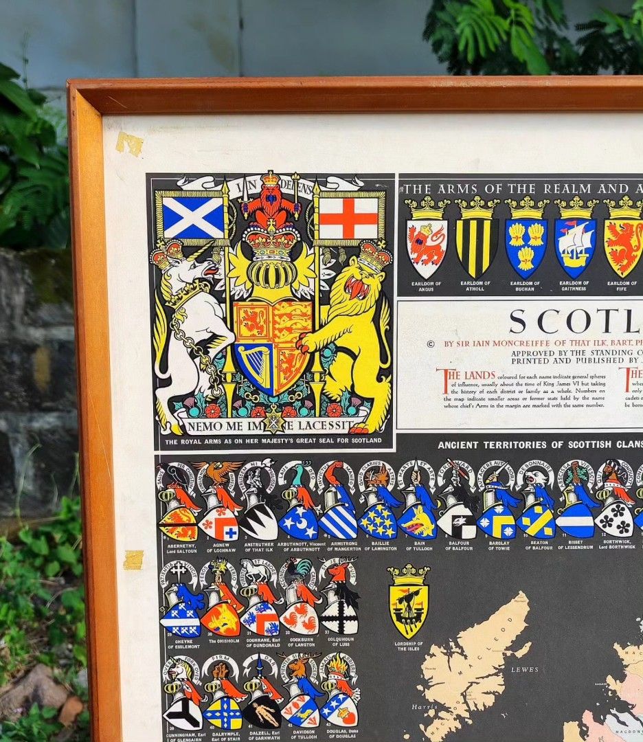 RARE Bartholomew Clan Map of Scotland by Don Pottinger 1975 on Carousell