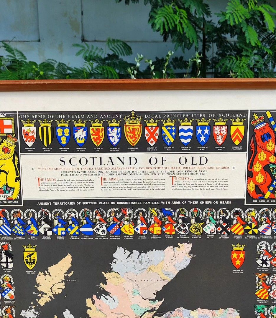 RARE Bartholomew Clan Map of Scotland by Don Pottinger 1975 on Carousell