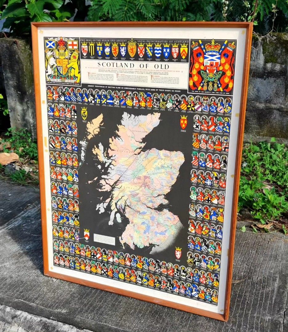 RARE Bartholomew Clan Map of Scotland by Don Pottinger 1975 on Carousell