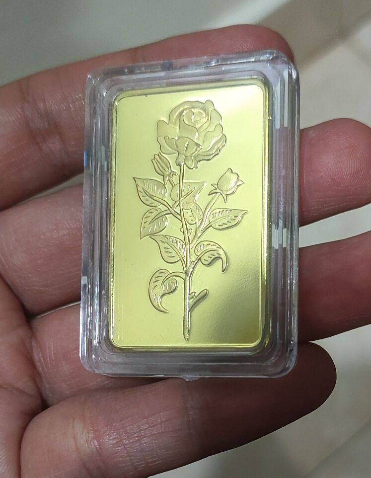 Replica Gold Bar Rose 1 Ounce 999.9 Fine Gold, Women's Fashion, Jewelry ...
