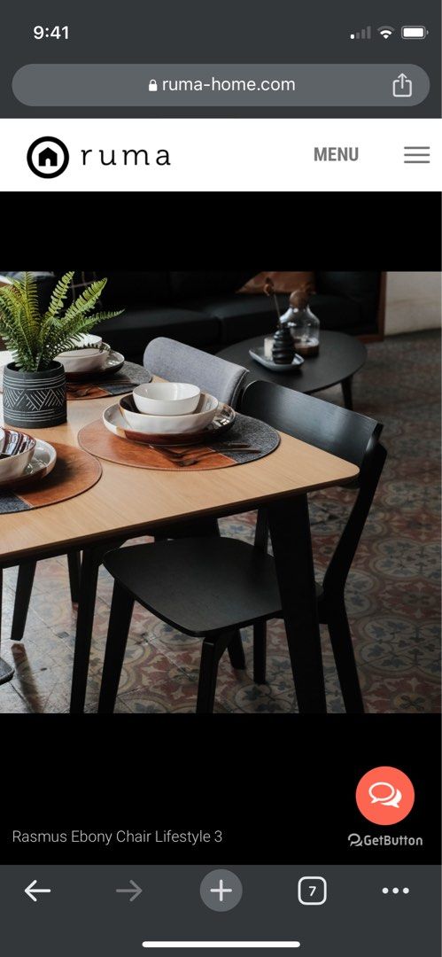 Black Dining Chair (Ruma) , Furniture & Home Living, Furniture, Chairs ...