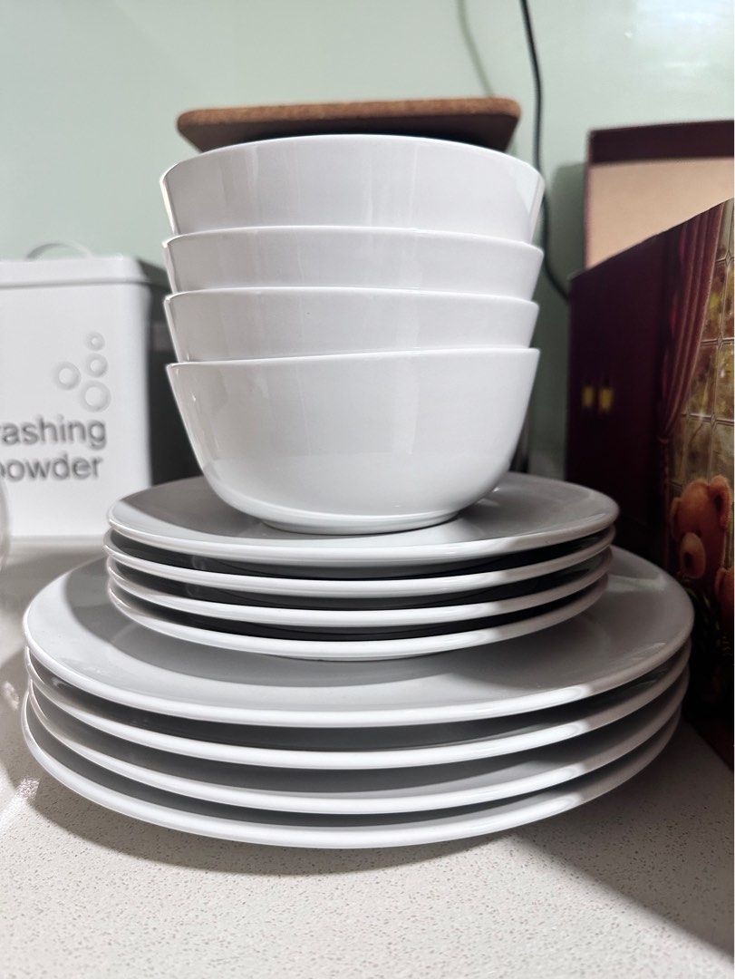 Set of 4x IKEA bowls and plates , Furniture & Home Living, Kitchenware ...