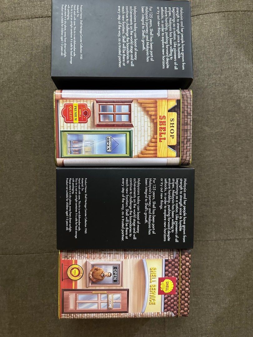 Shell heritage canister collection 1920 & 1960, Hobbies & Toys ...