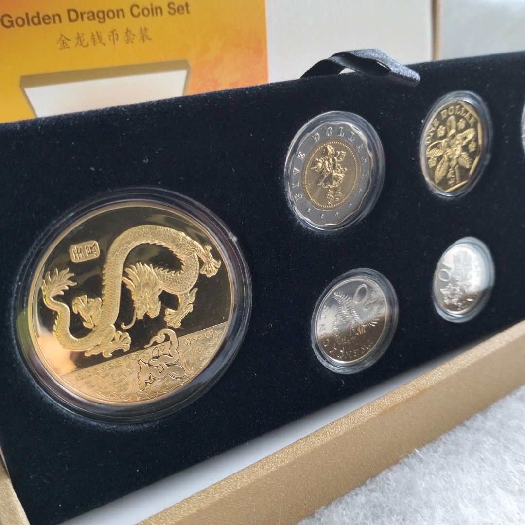 Singapore 2012 Golden Dragon Coin Set, Hobbies & Toys, Memorabilia ...