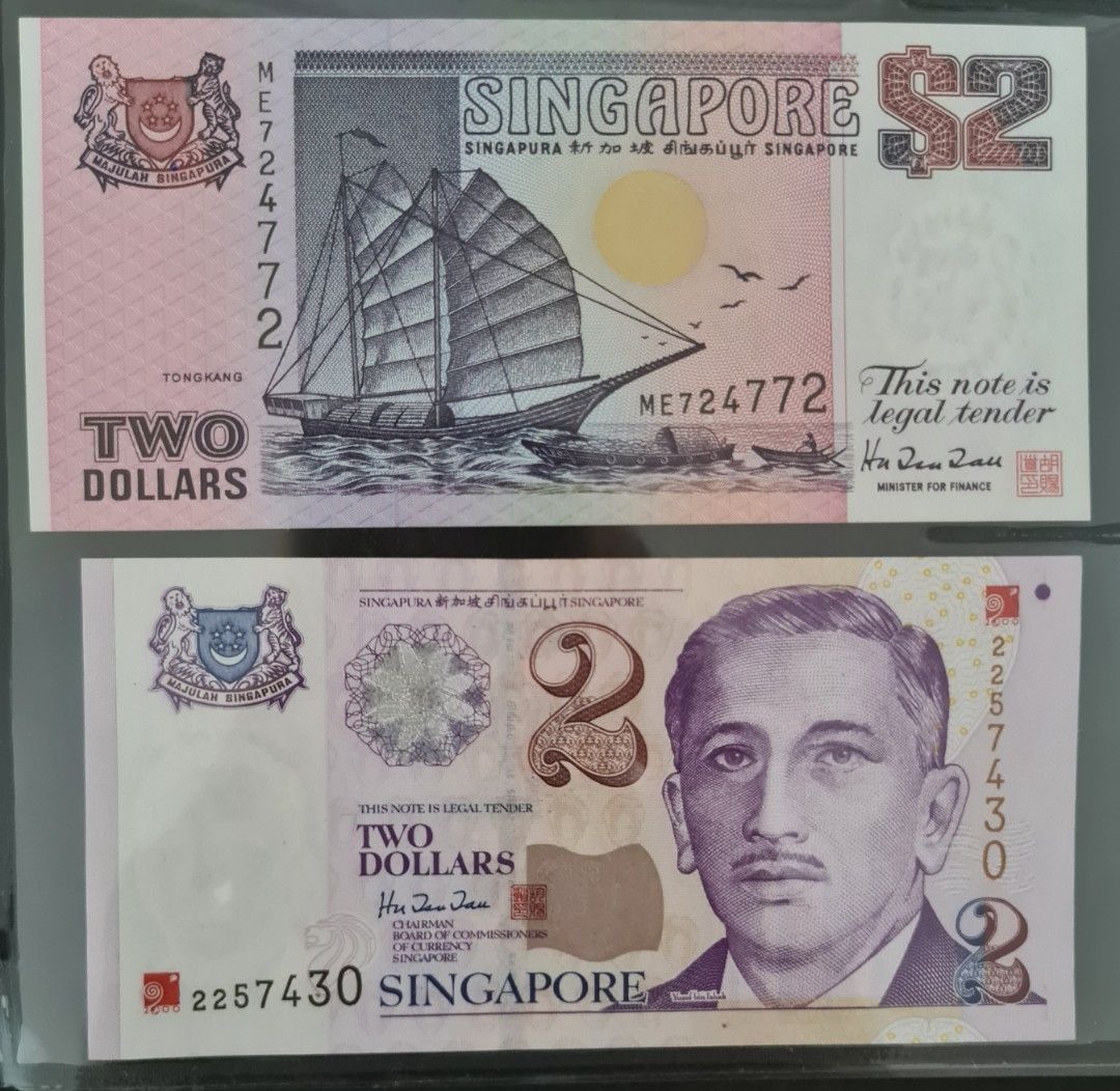 Singapore Notes Orchird, Bird and Ship Series $1 & $2 inclded President ...