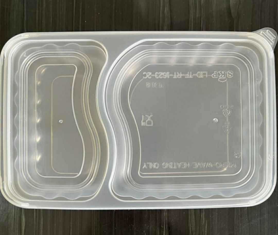 SKP Disposable 2 Compartments Plastic Containers With Lids, Furniture ...