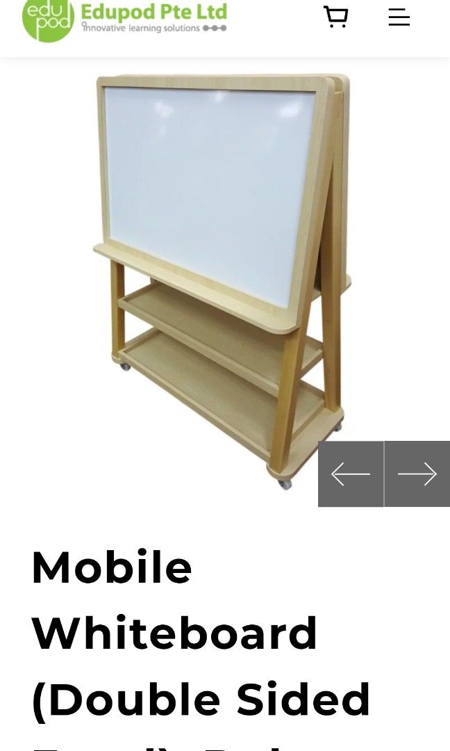 Solid wood double sided mobile whiteboard, Furniture & Home Living ...