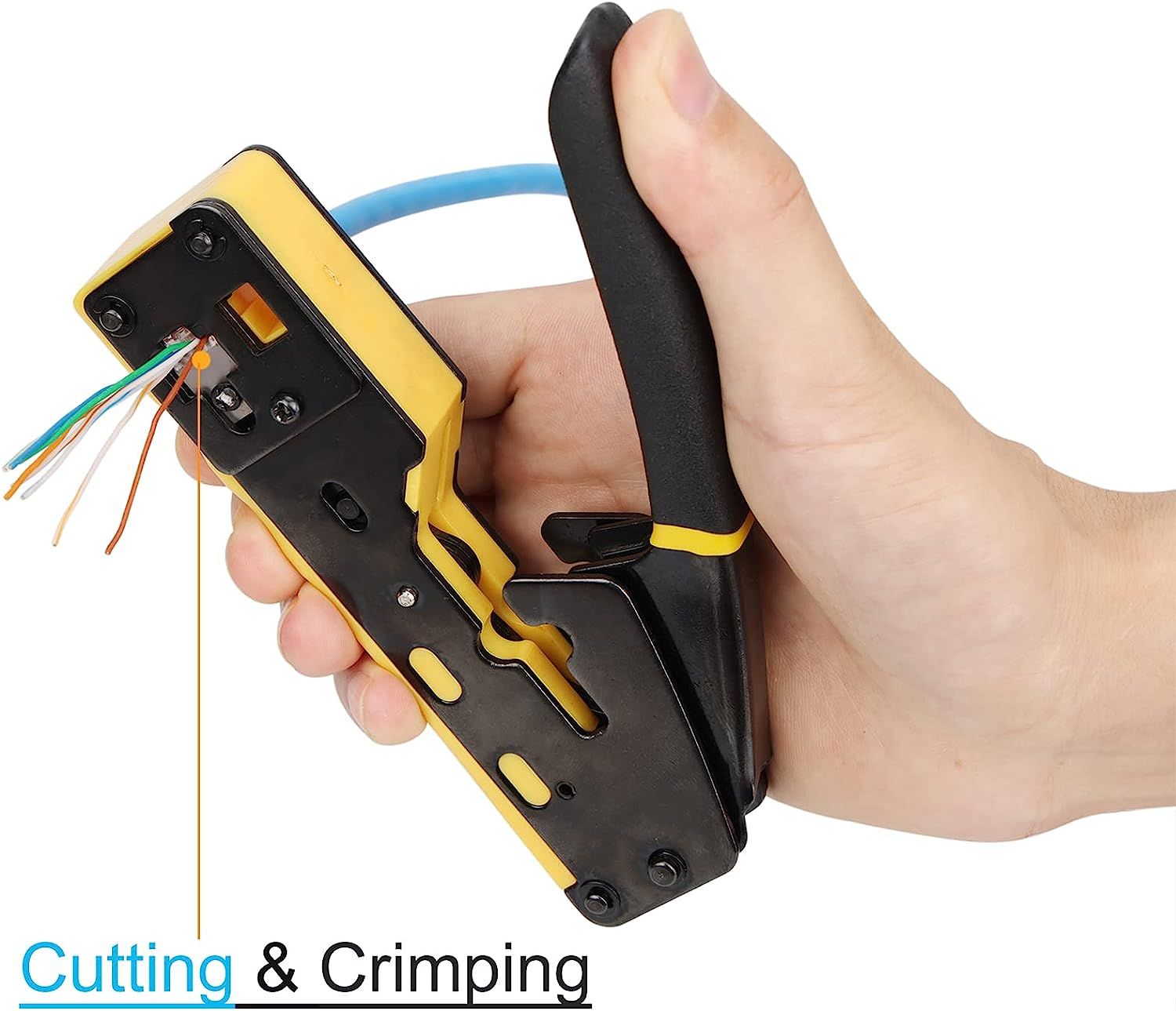 Solsop Pass Through RJ45 Crimp Tool Kit Ethernet Crimper CAT5 Cat5e ...