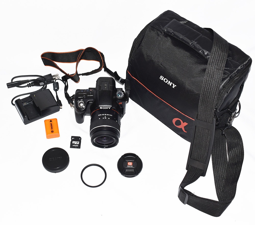 Sony Alpha DSLT A55 with 18-55mm AF lens(with Sony camera bag ...