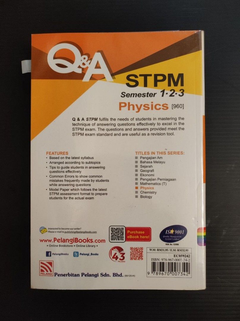 STPM Q&A Physics (latest edition, book 9.999/10), Hobbies & Toys, Books ...