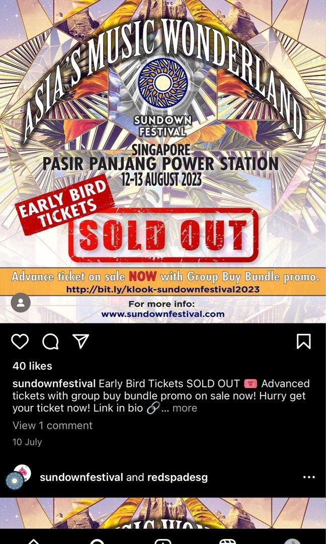 sundown festival ticket, Tickets & Vouchers, Event Tickets on Carousell