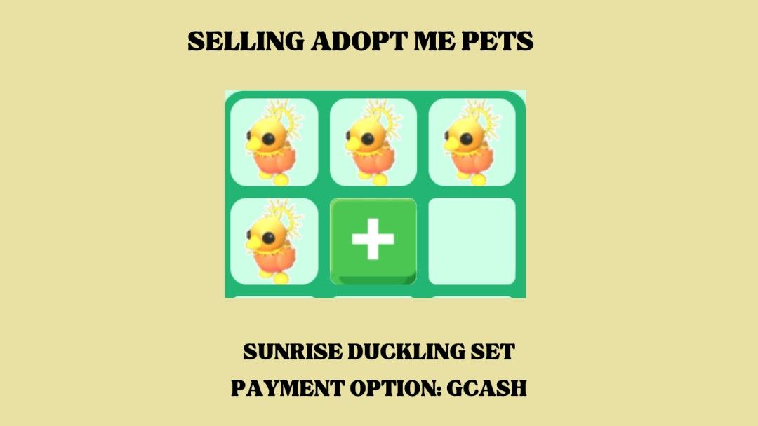 SUNRISE DUCKLING SET ADOPT ME, Video Gaming, Gaming Accessories, In ...