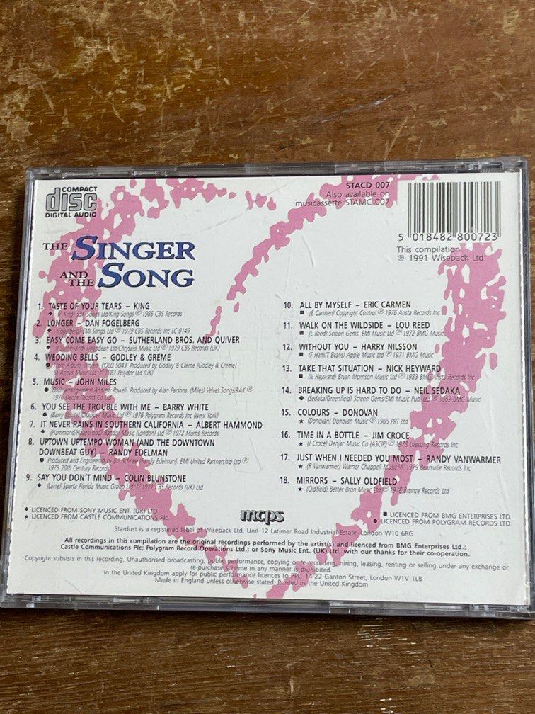 The Singer and the Song, Hobbies & Toys, Music & Media, CDs & DVDs on ...