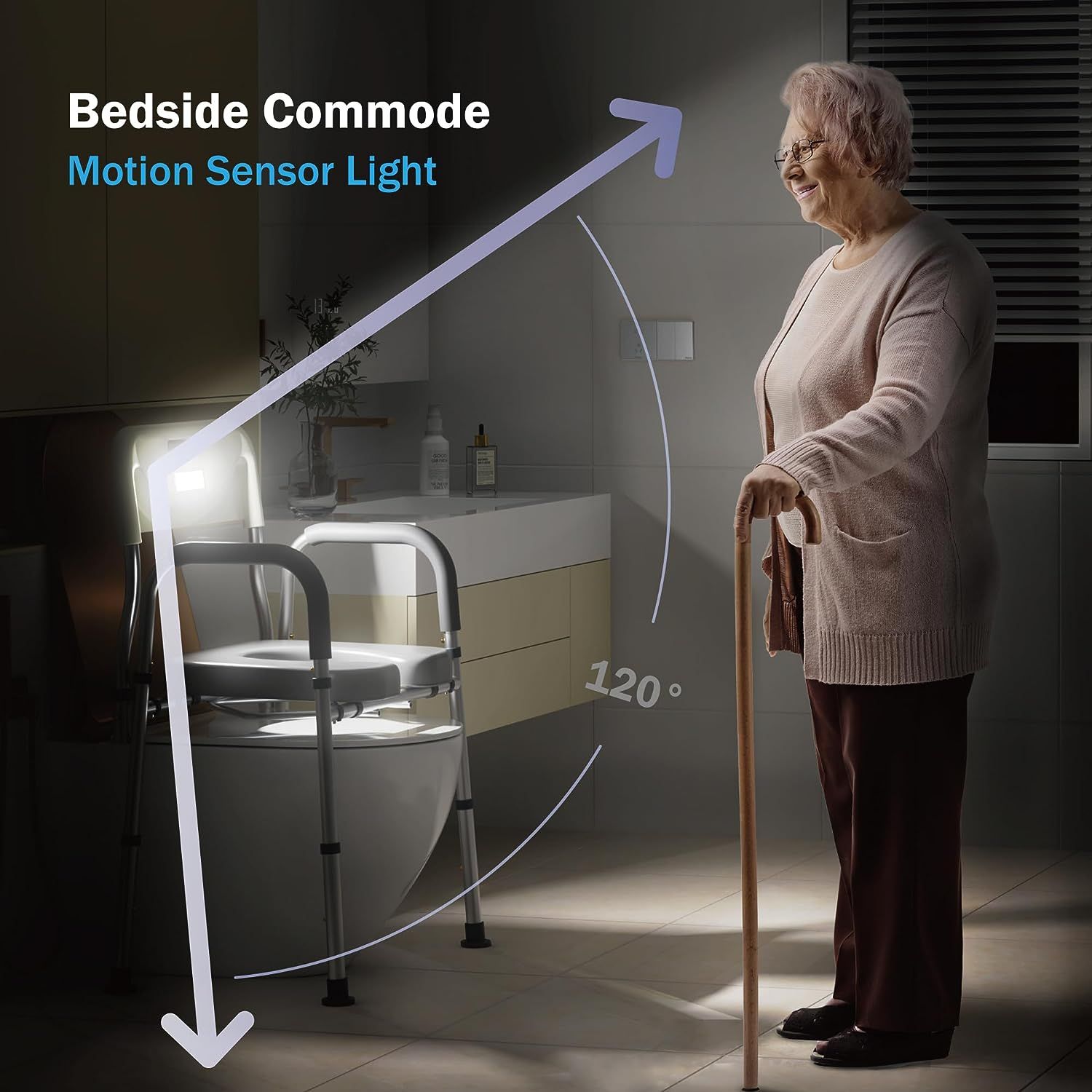 Toilet Seat Riser with Handles for Senior, Raised Toilet Chair with ...