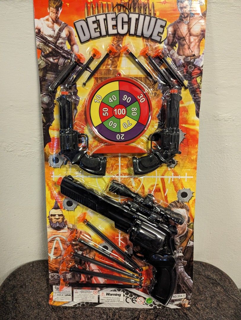 Toy gun children play set aiming target darts cosplay roleplay ...