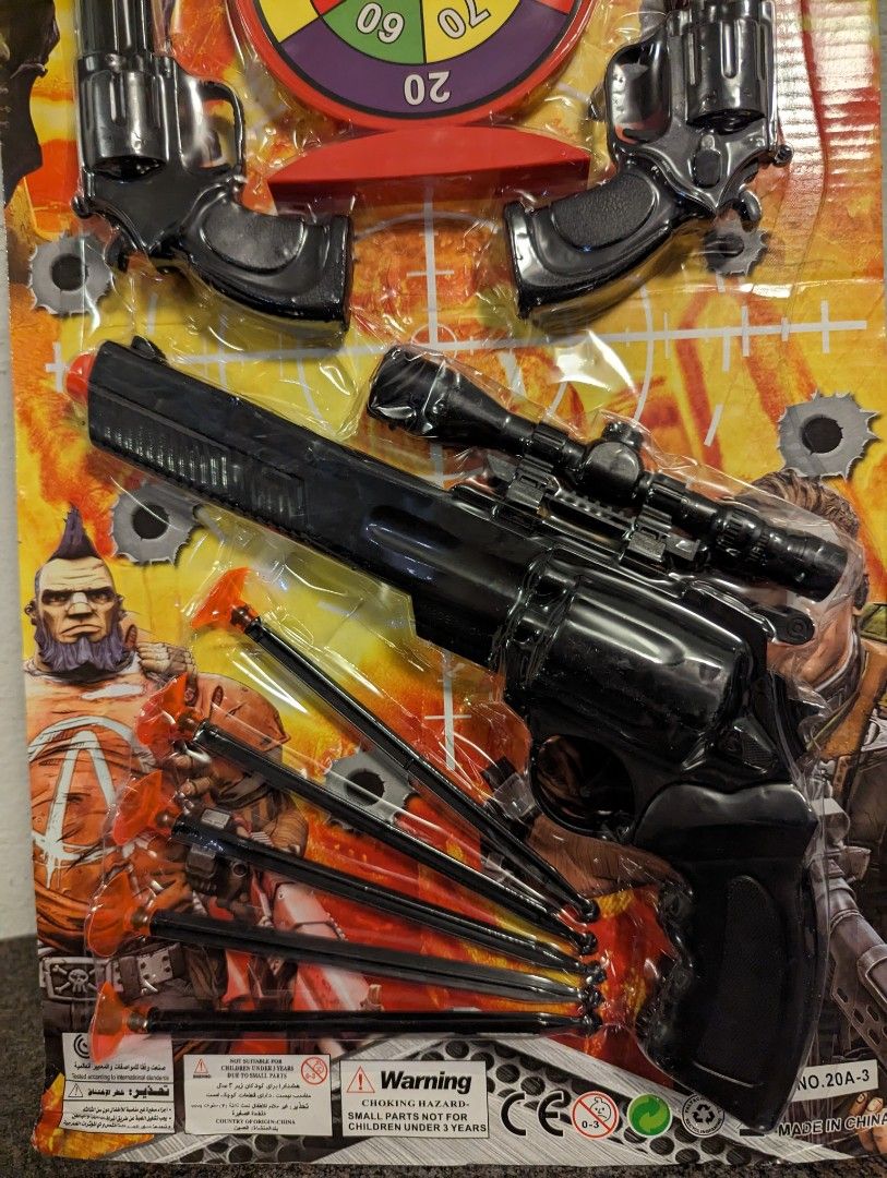 Toy gun children play set aiming target darts cosplay roleplay ...