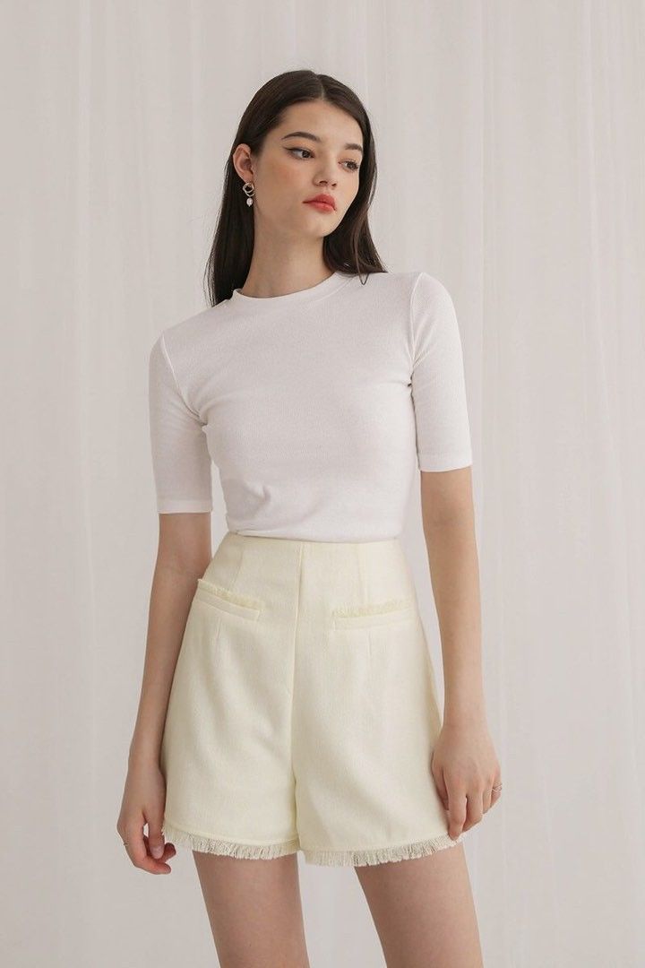 TWL micah high neck ribbed top, Women's Fashion, Tops, Shirts on Carousell