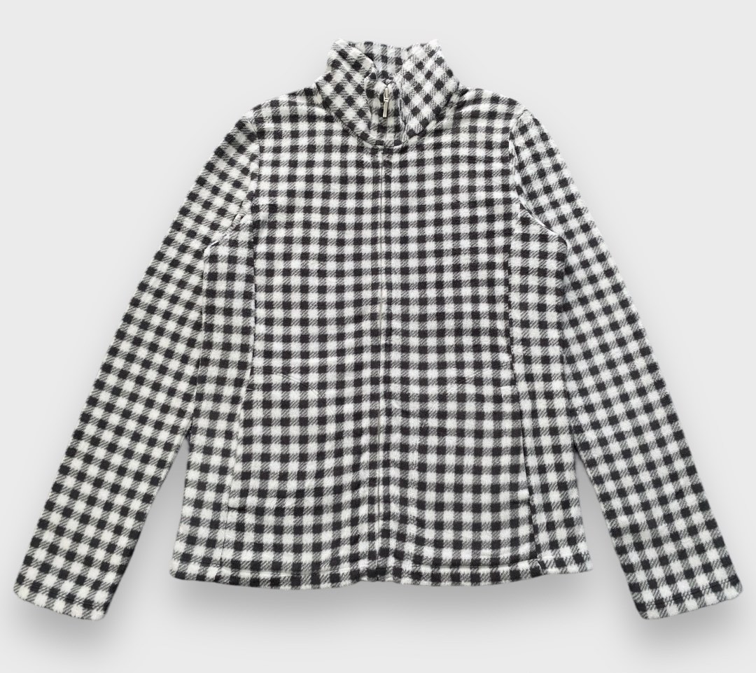 Uniqlo Fleece Jacket (Checkered), Women's Fashion, Coats, Jackets and ...
