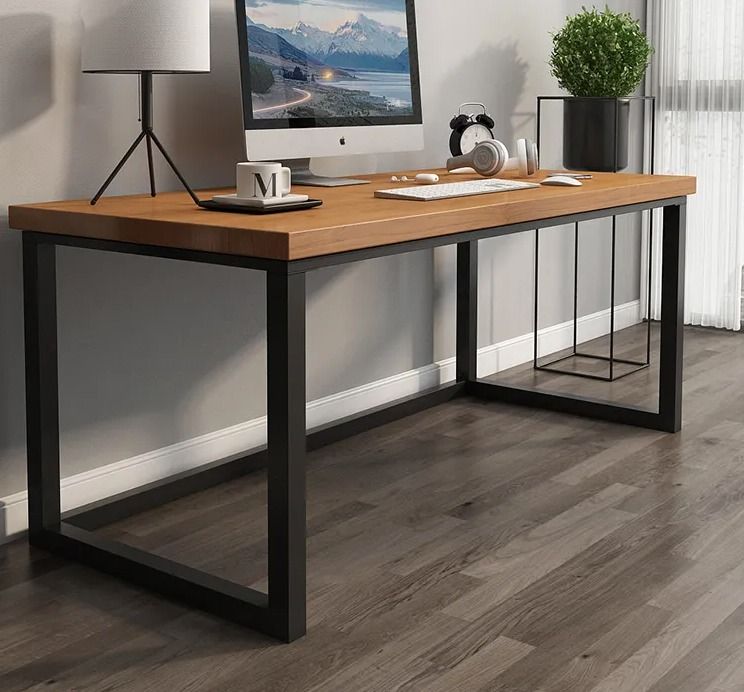 Walnut Solid Wood Computer Table, Furniture & Home Living, Furniture ...