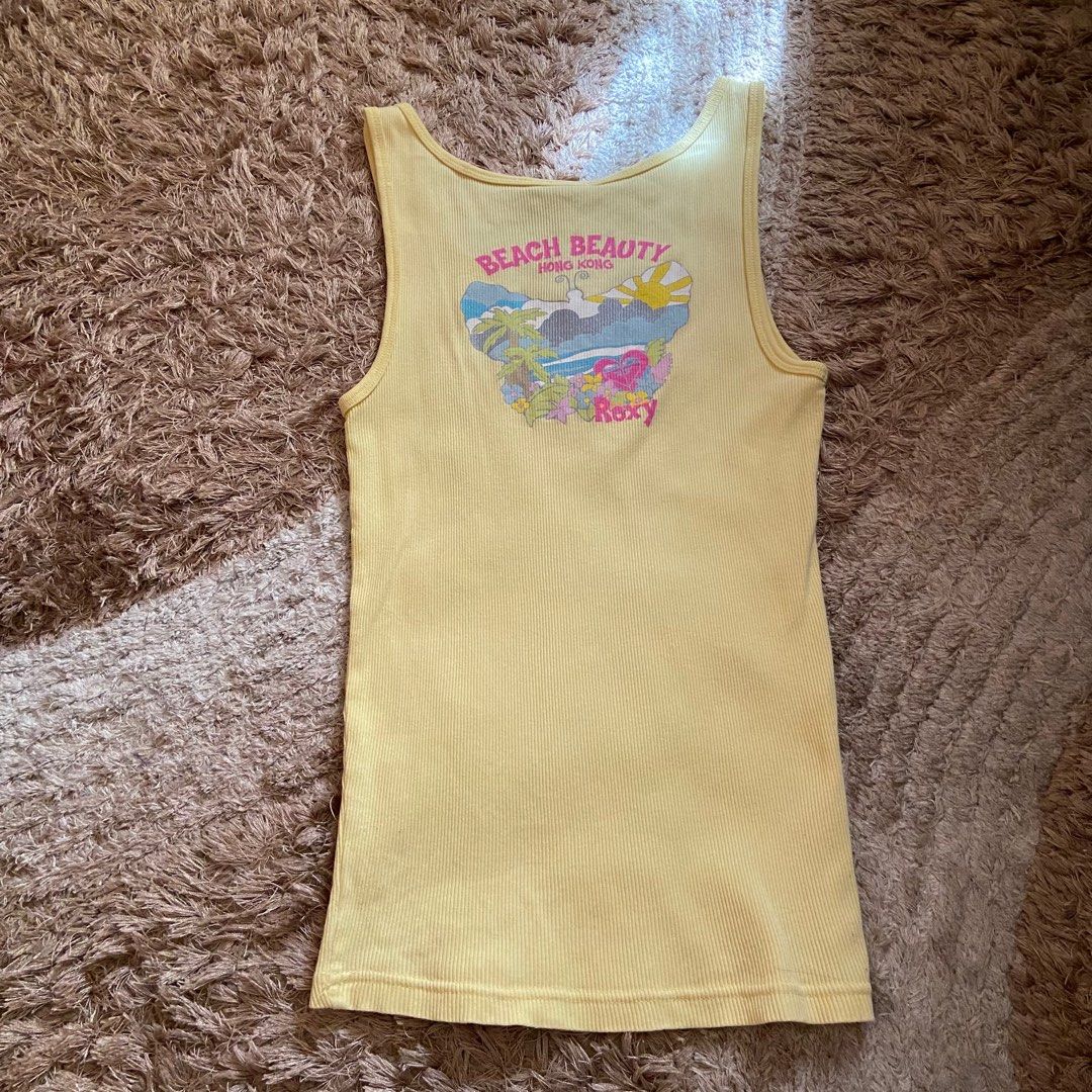 Y2k/Coconut Girl - Roxy Graphic Pastel Yellow Sando on Carousell