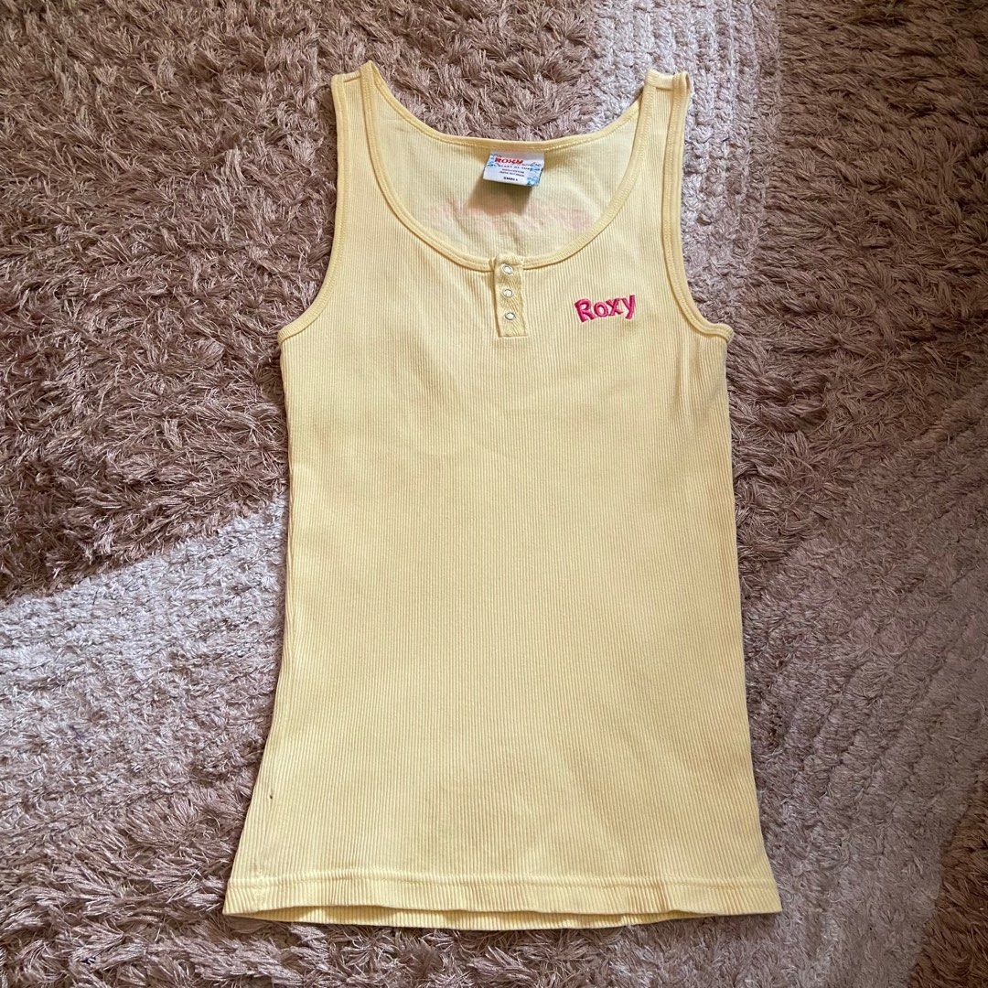 Y2k/Coconut Girl - Roxy Graphic Pastel Yellow Sando on Carousell
