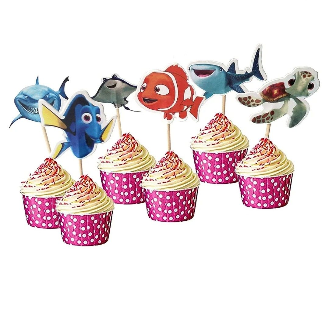 12pc Finding Nemo Dory Cupcake Toppers Fish Ocean Sea Mermaid, Hobbies ...