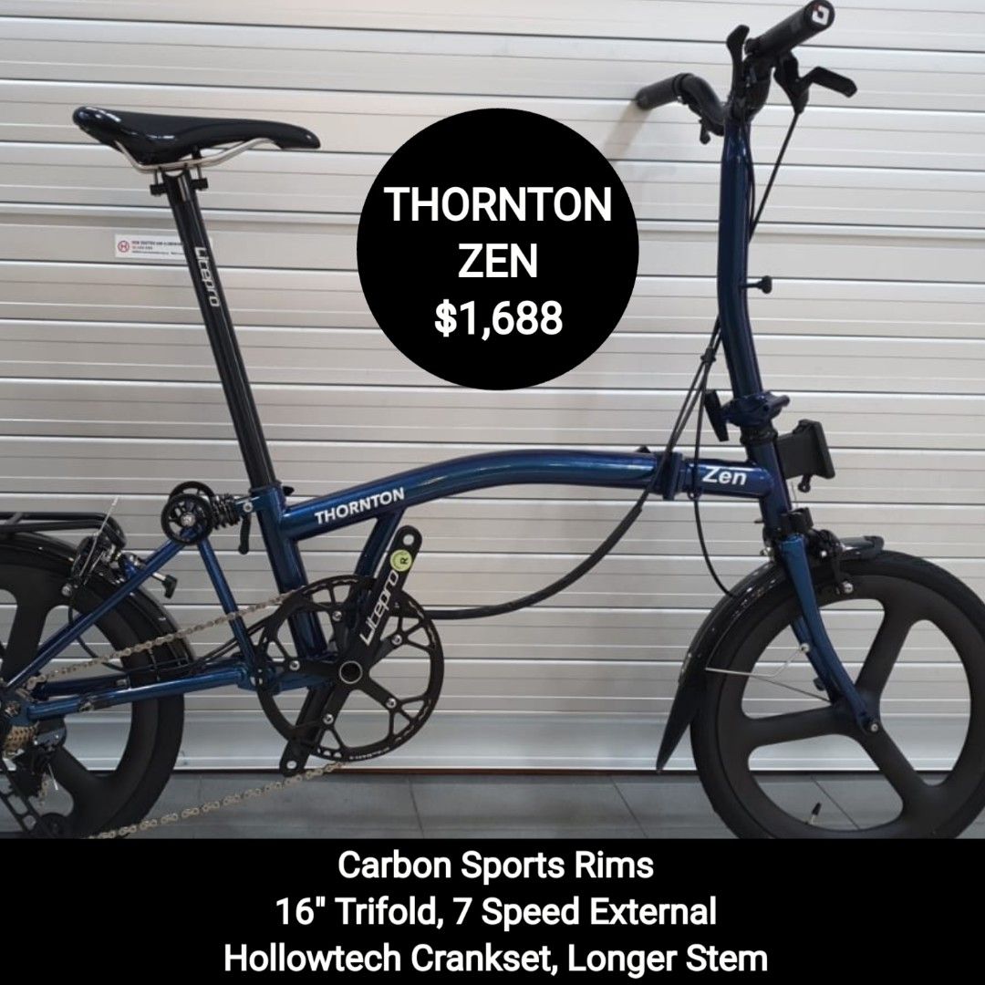 16" Trifold Carbon Sports Rims, 7 Speed External, Hollowtech, Longer ...