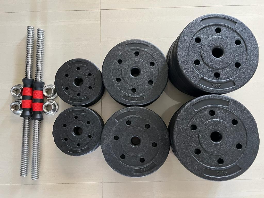 2 Sets of Dumb Bell - Max. 20 kg each (Free Gym Bench), Sports ...