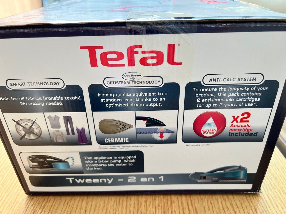 Tefal 2in1 Iron and steamer + two (2) FREE anti-calc cartridges, TV ...