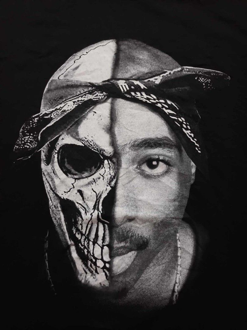2pac Skeleton Half Face Shirt, Men's Fashion, Tops & Sets, Tshirts ...