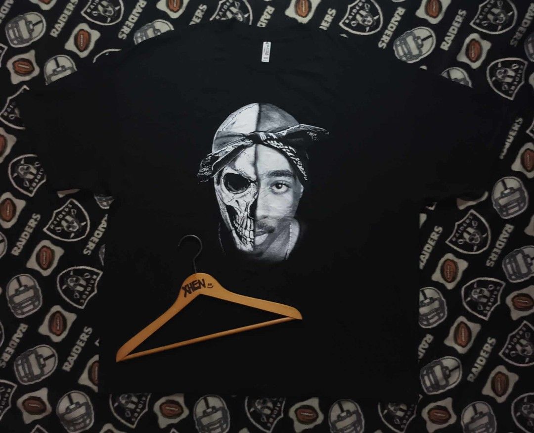 2pac Skeleton Half Face Shirt, Men's Fashion, Tops & Sets, Tshirts ...