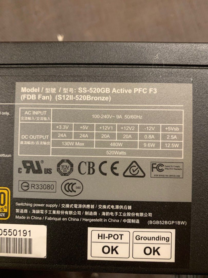 520w power supply psu si2 seasonic, Computers & Tech, Parts ...