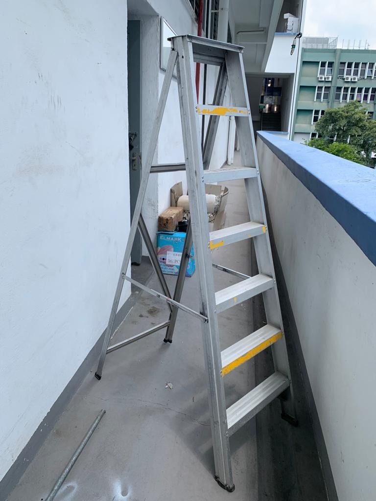 8 steps aluminum ladder, Furniture & Home Living, Home Improvement ...