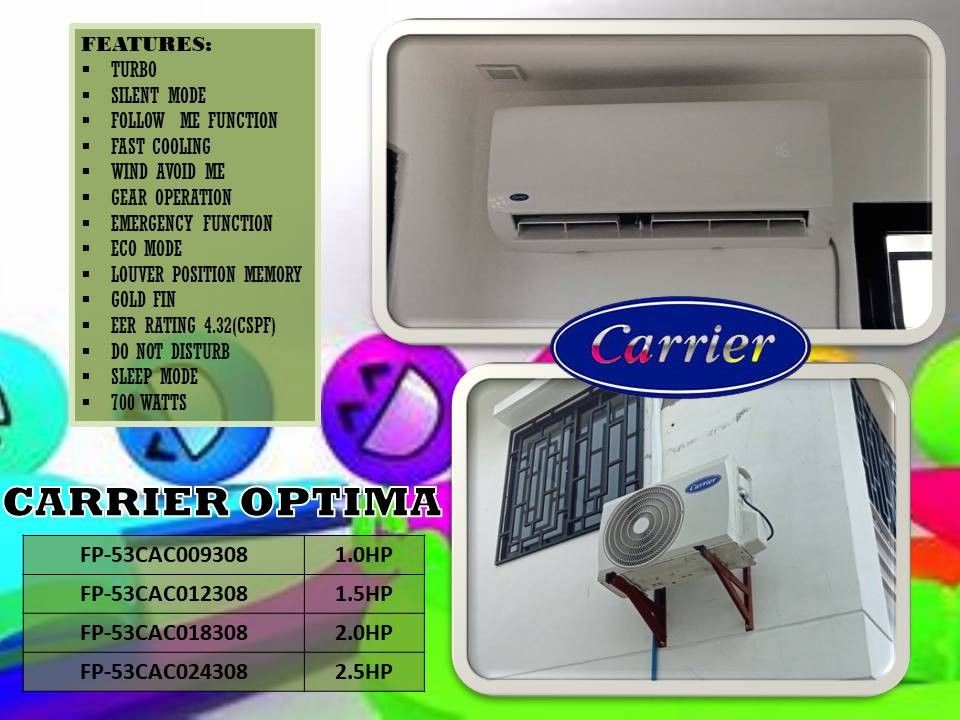 ️ Brand New w/ Free Installation Carrier Optima Inverter Split Type on ...