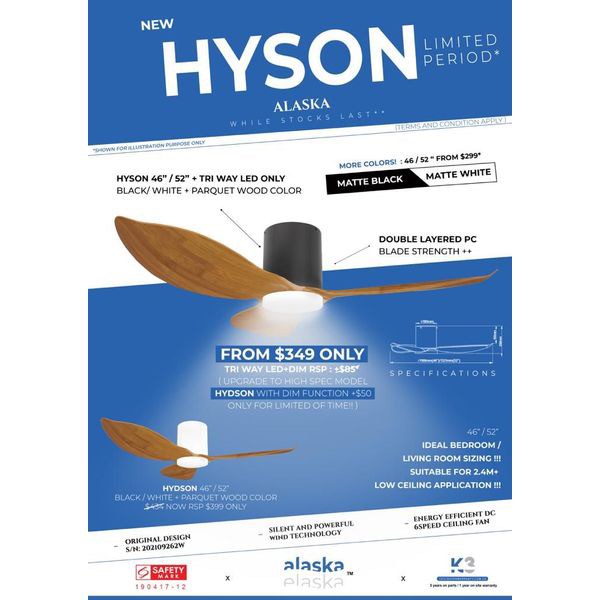 Alaska Hyson, Furniture & Home Living, Lighting & Fans, Fans on Carousell