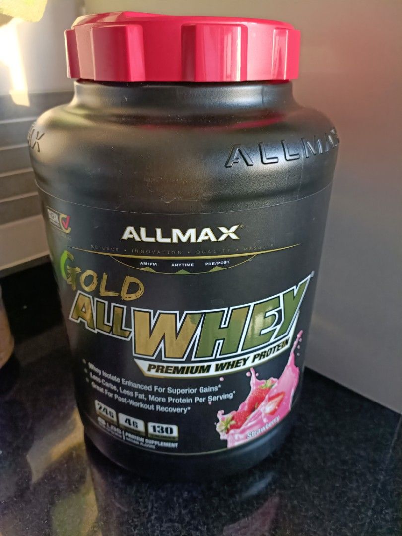 Allmax Gold Premium Whey Protein Powder Strawberry flavour 5lb, Health ...
