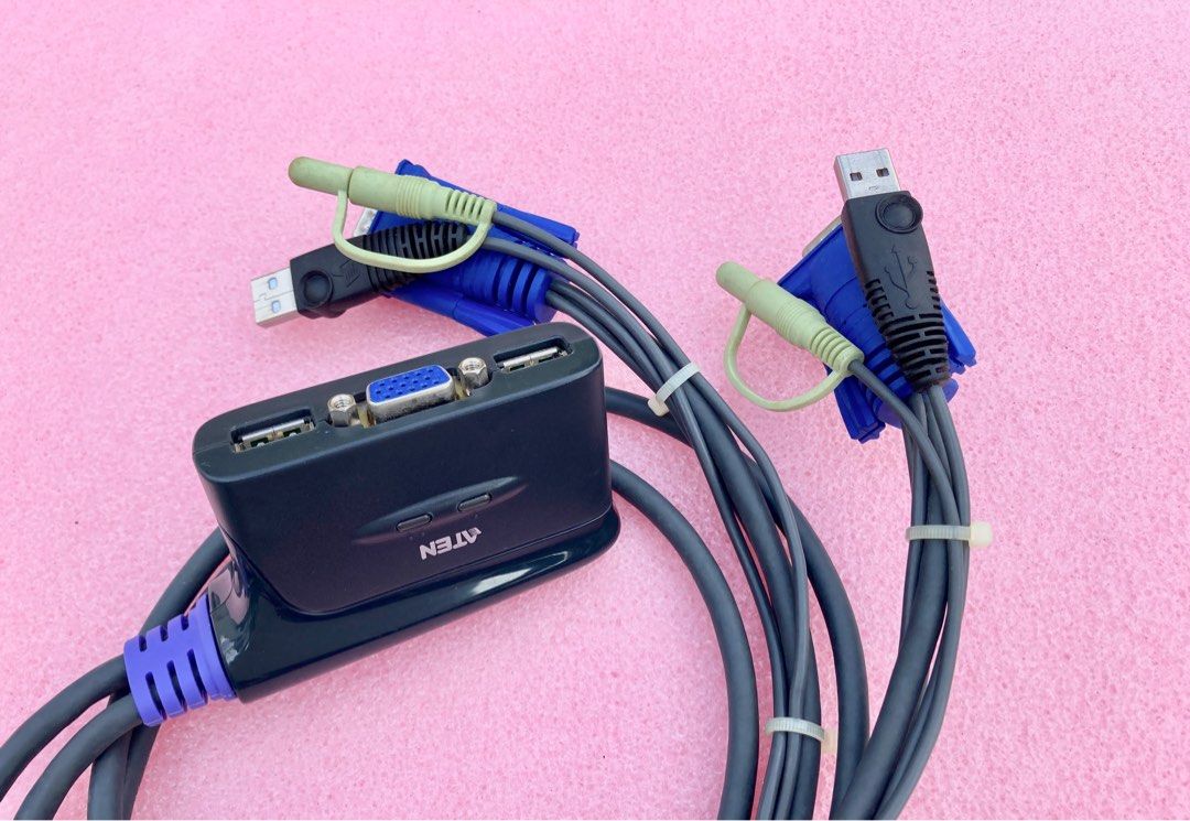 ATEN 2 Port USB KVM Switch, Computers & Tech, Parts & Accessories, Computer Parts on Carousell