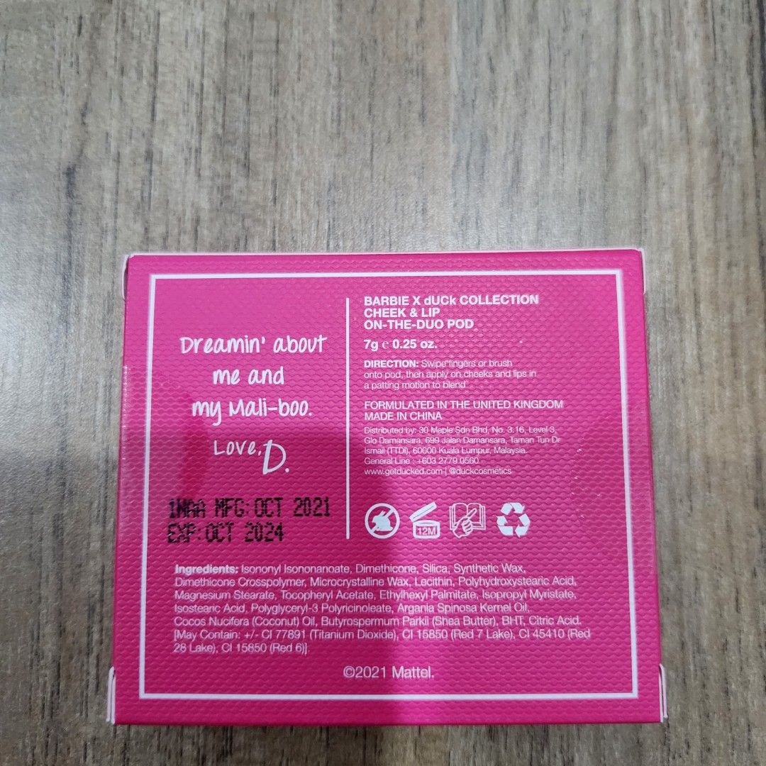 Barbie x dUCk Collection Cheek & Lip On-The-Duo Pod, Beauty & Personal ...