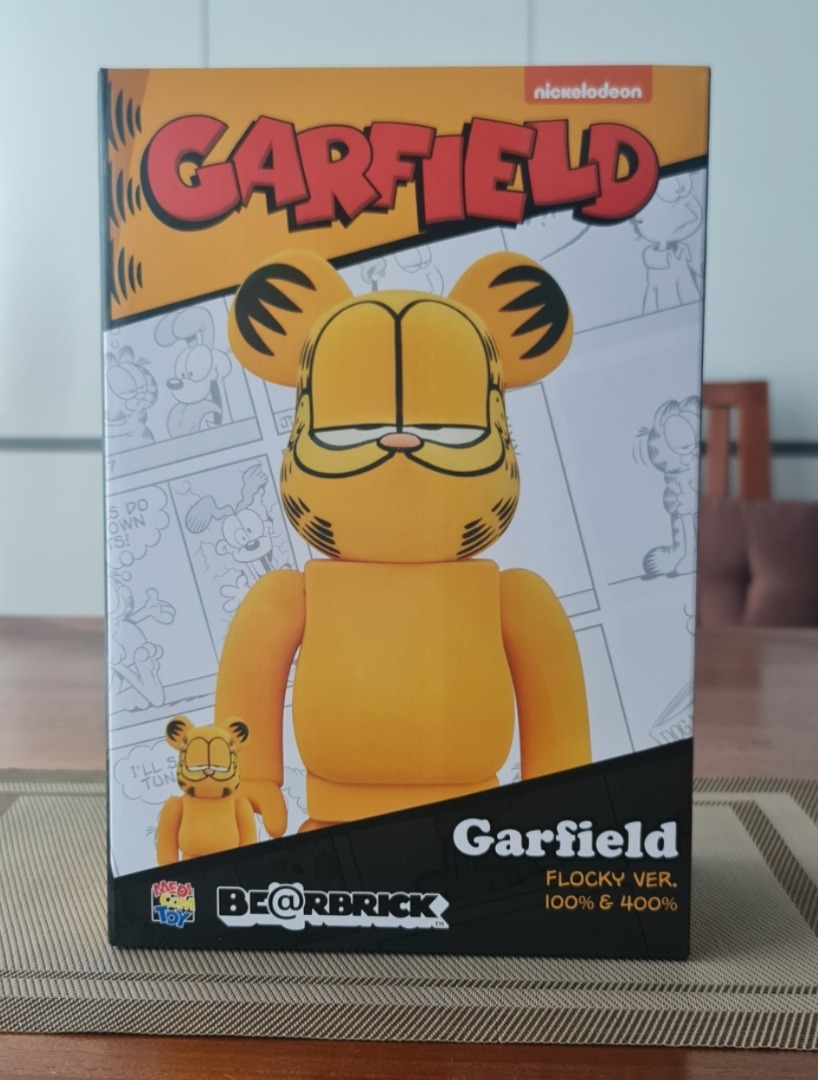 Bearbrick Garfield Flocked ver. 400% & 100%, Hobbies & Toys, Toys ...